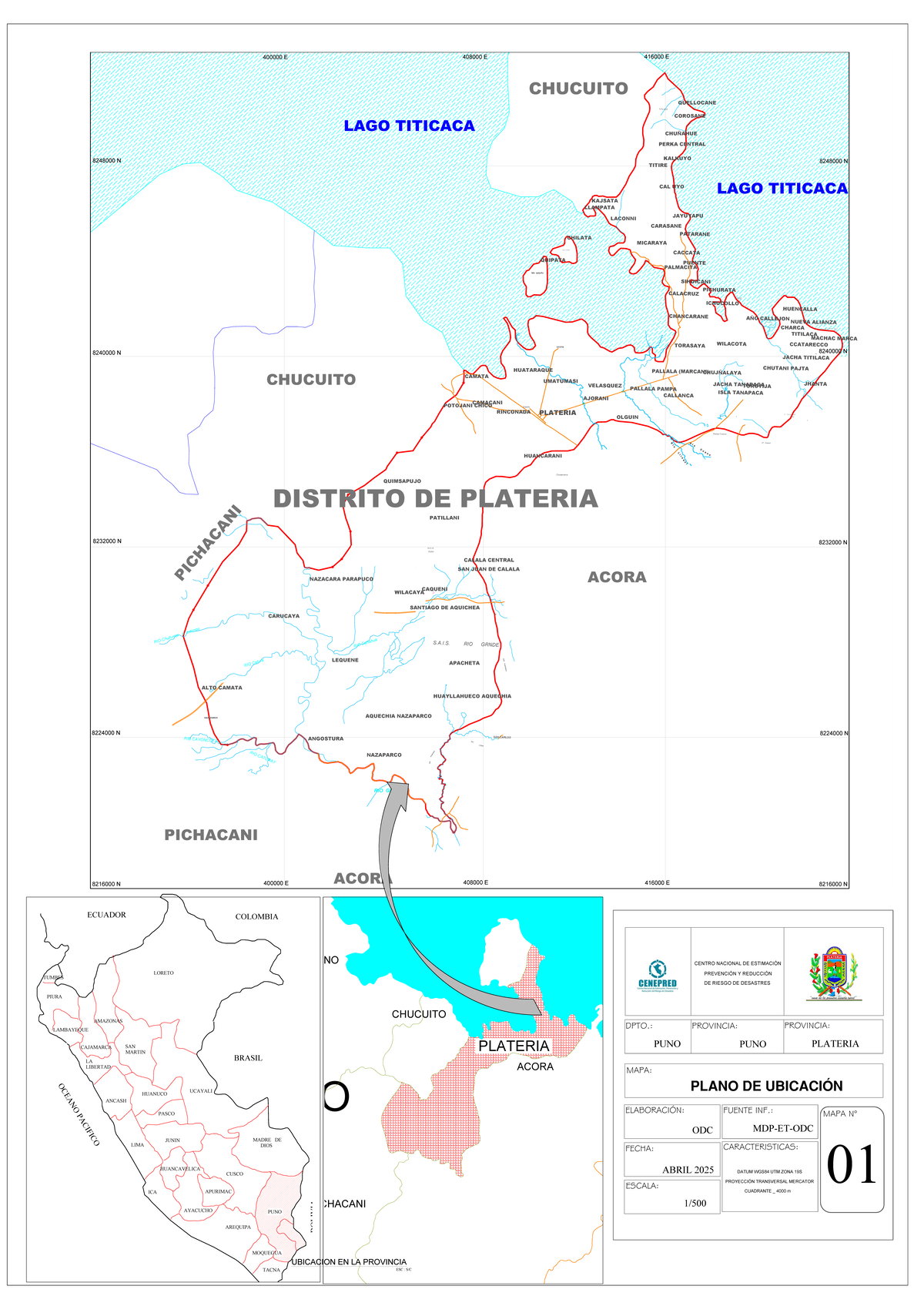 MAPA DE UBICACIÓN DEL DISTRITO DE PLATERIA 400000 E - Studocu
