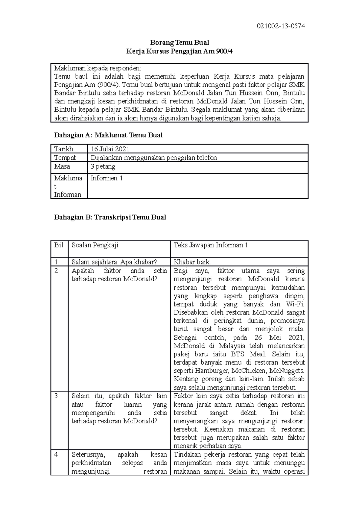 C. Temu bual 1 - Kerja kursus contoh temu bual - 021002-13- Borang Temu ...
