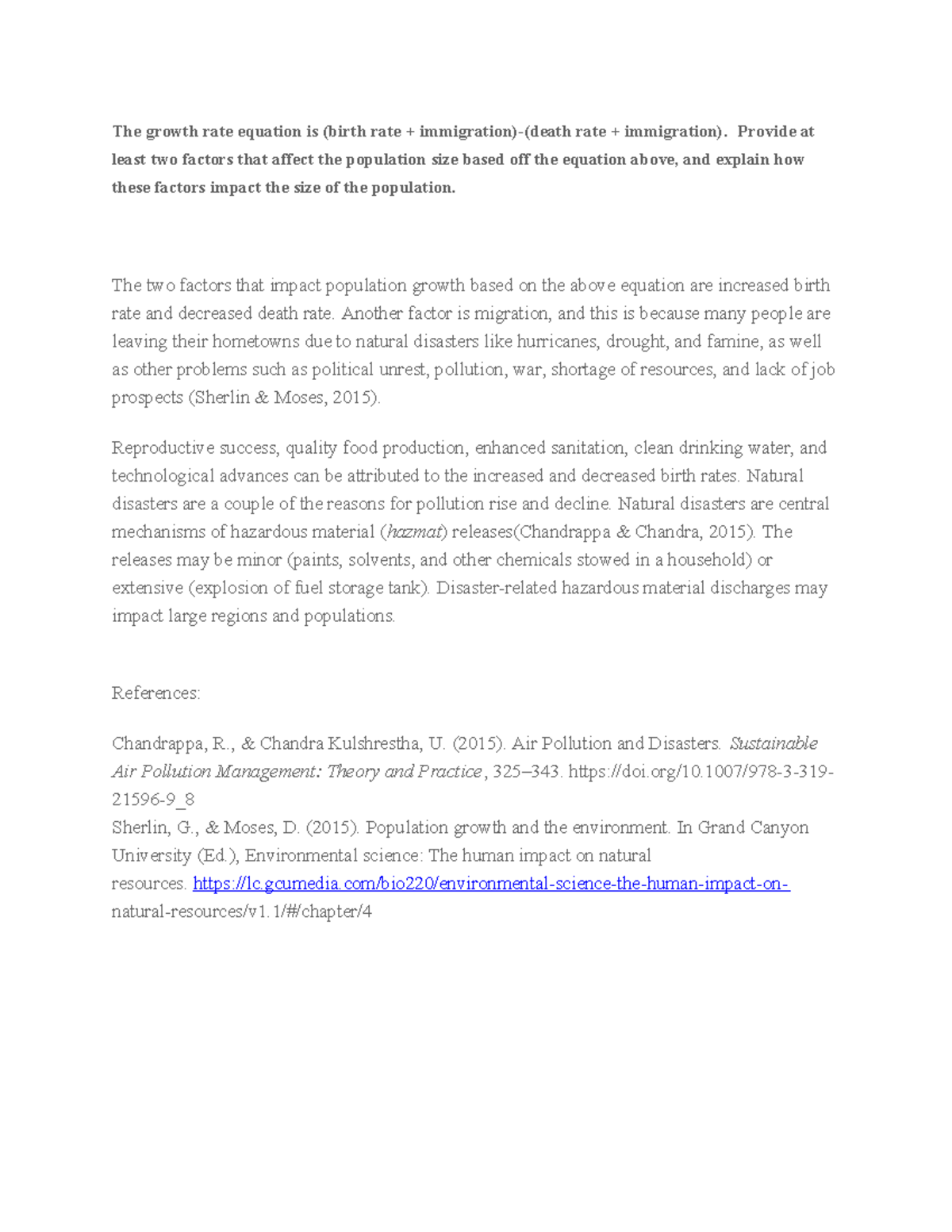 Topic 3 - Discussion Question 1: Factors Influencing Population Growth ...