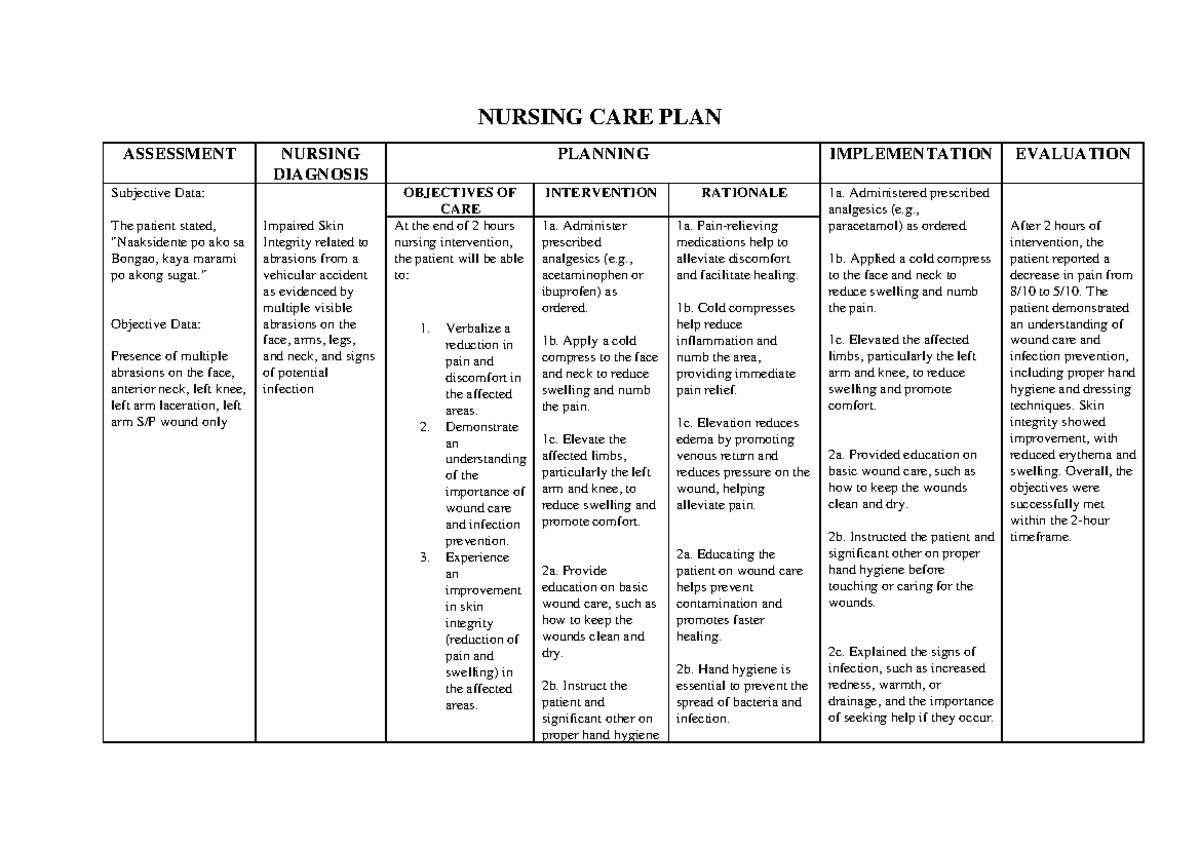 NCP-CMZ - ncp - NURSING CARE PLAN ASSESSMENT NURSING DIAGNOSIS PLANNING ...