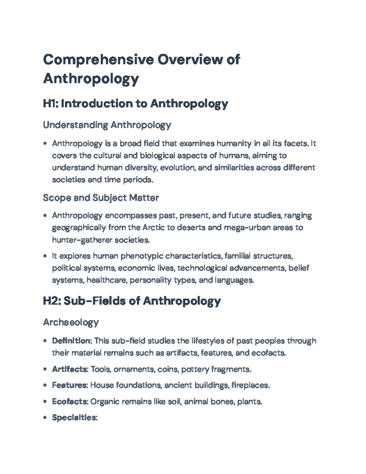 Comprehensive Overview of Anthropology: Key Concepts & Applications ...