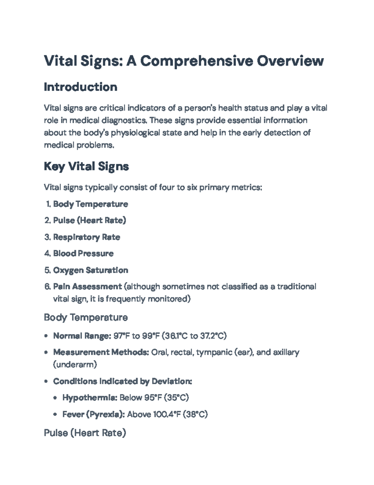Vital Signs Overview: Key Metrics and Their Importance in Health Care ...