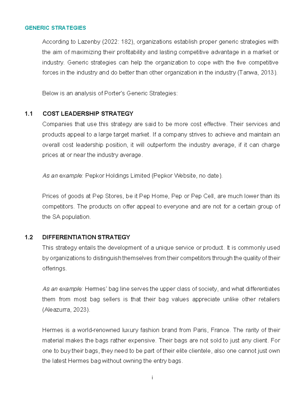 Generic and Grand Strategies (Theory & Examples) in Business Analysis ...