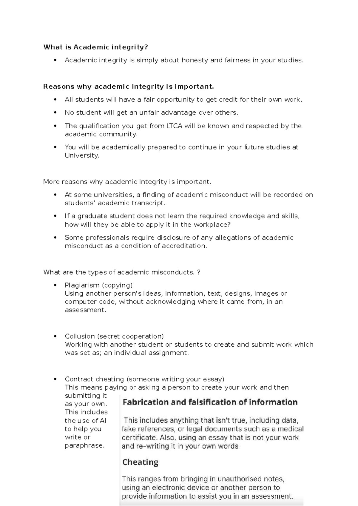 Understanding Academic Integrity: Importance & Misconduct Types - Studocu