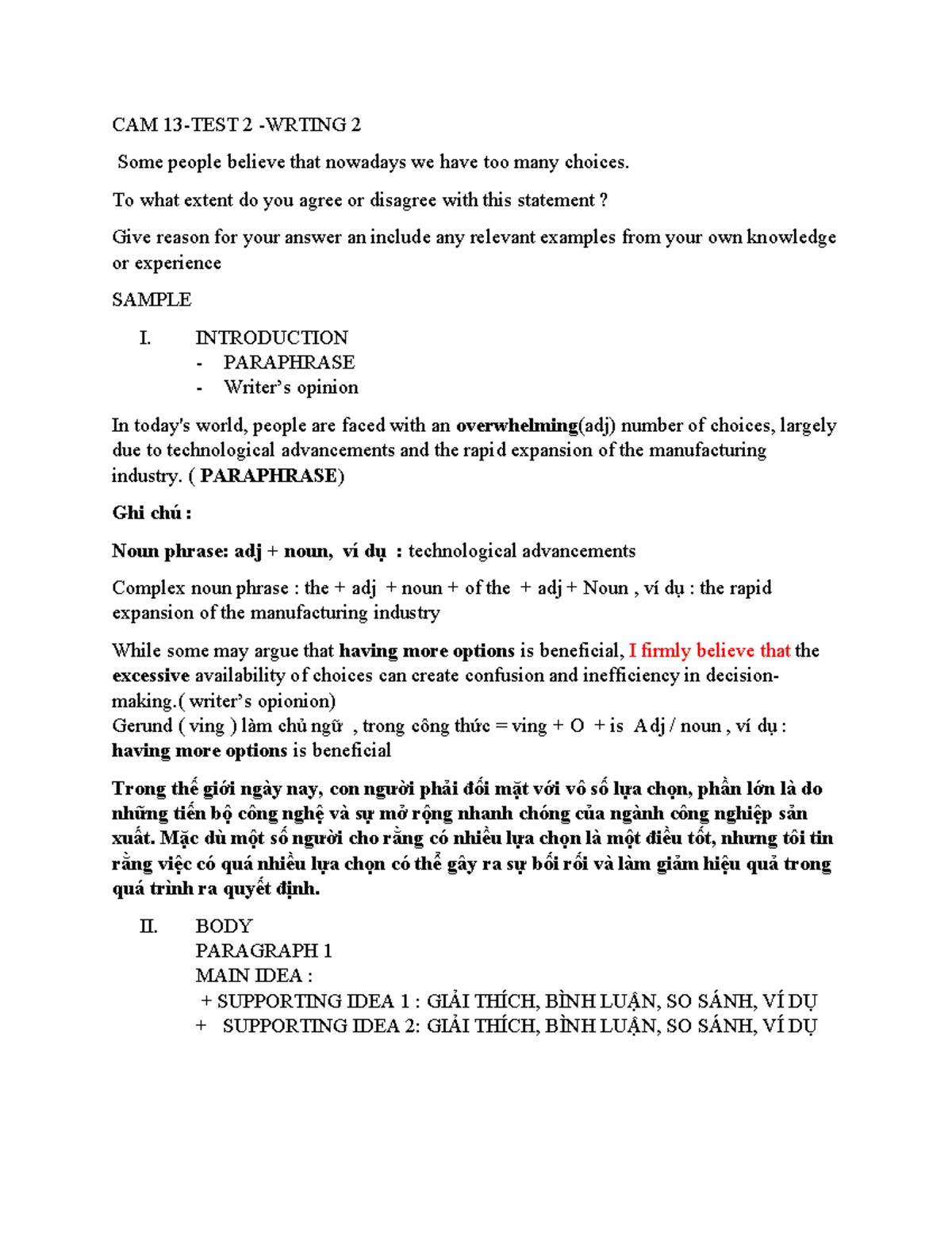 CAM 13-TEST 2 Writing Task 2: The Impact of Choices on Decision-Making ...