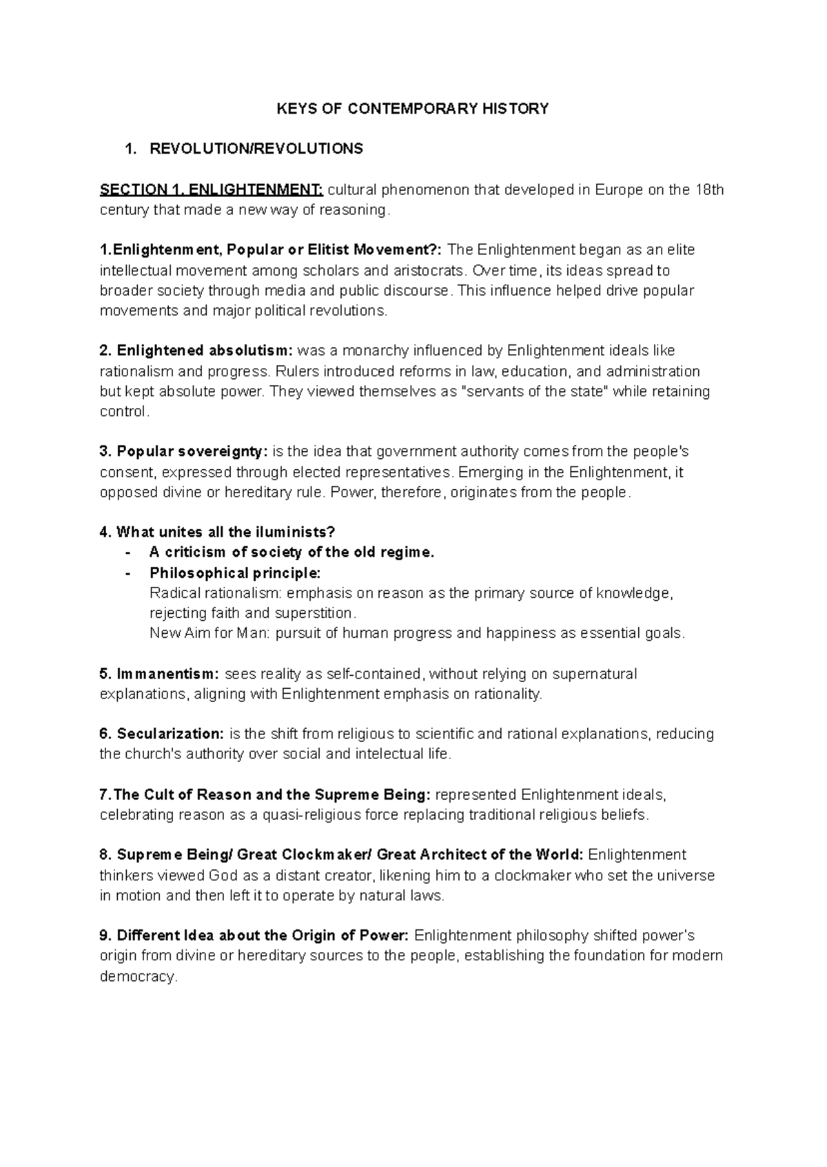 Keys of Contemporary History - KEYS OF CONTEMPORARY HISTORY 1 ...