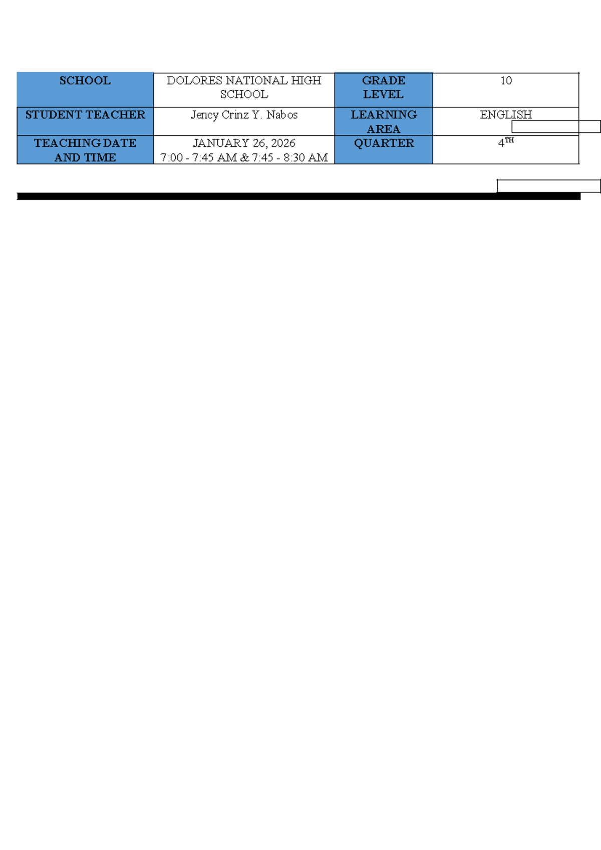 LP-W1-D1 - Lesson Plan on Technical vs. Operational Definitions - Studocu