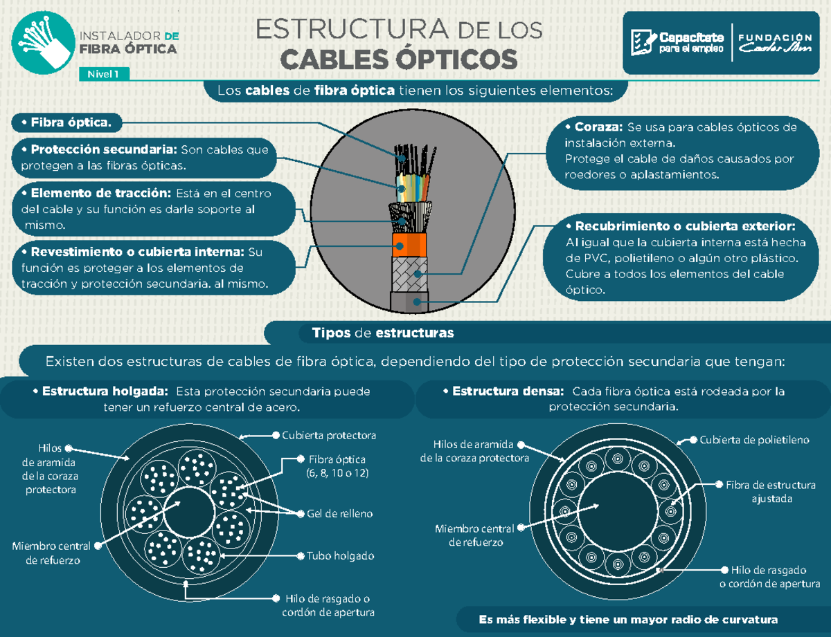 Estructura de los cables de fibra óptica - INSTALADOR DE FIBRA ÓPTICA ...