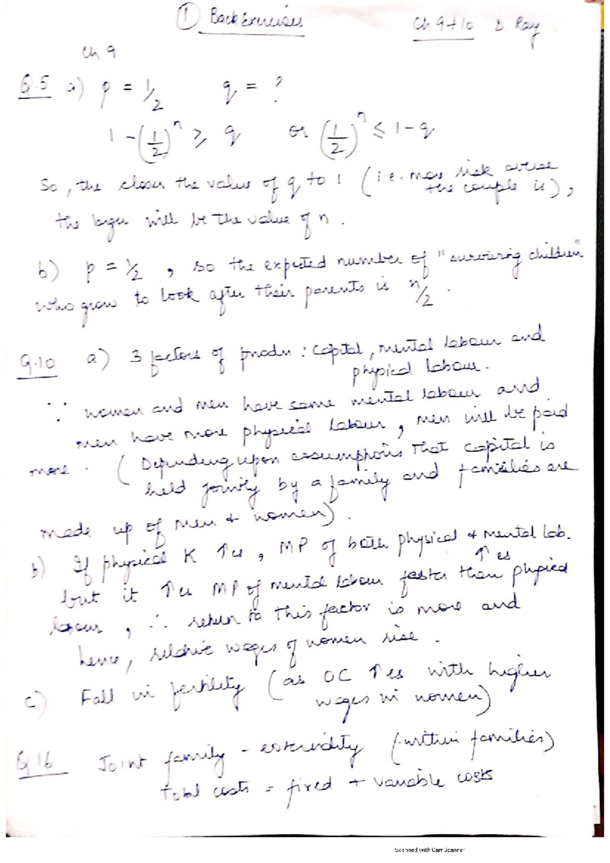 Numericals for Back Exercises Ch 9-10 D Ray - Studocu