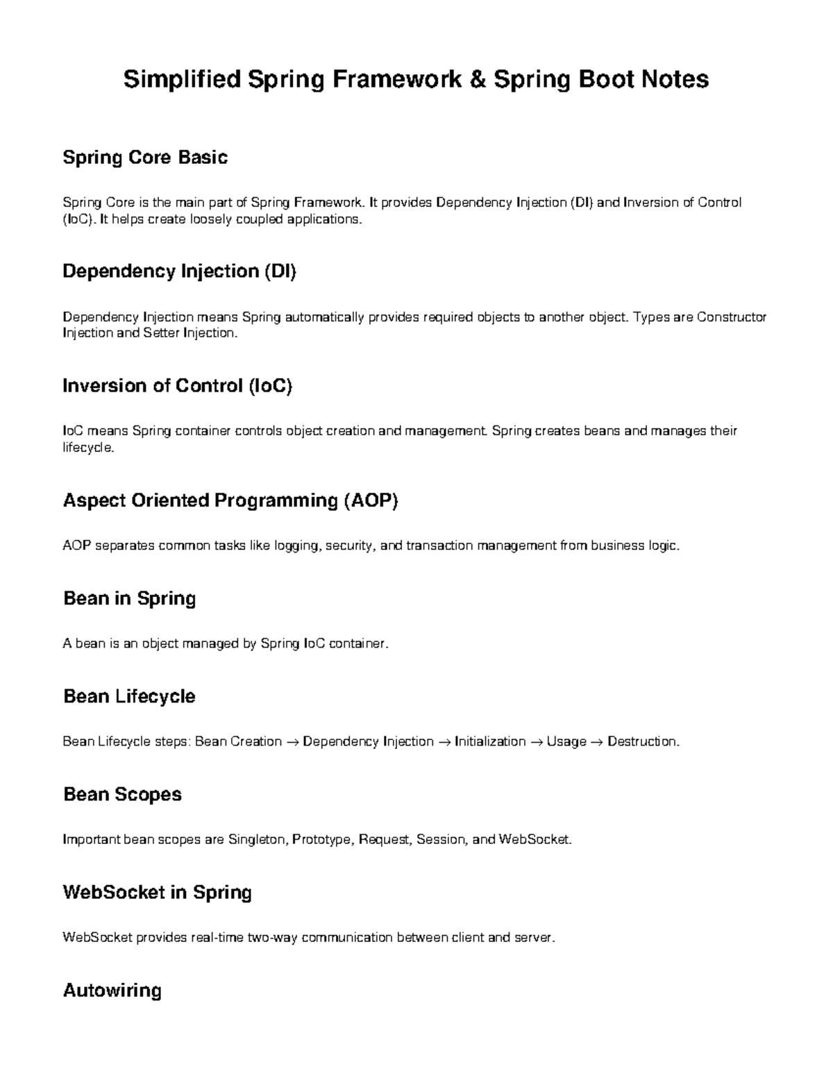 Simplified Spring Boot (Unit5) Core Concepts and Annotations Notes ...
