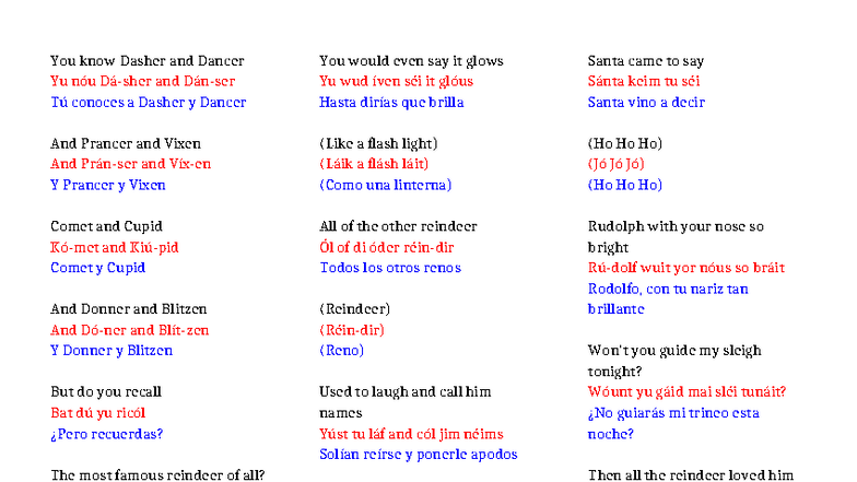 Rudolph the Red-Nosed Reindeer Lyrics (RUD-101) - Studocu