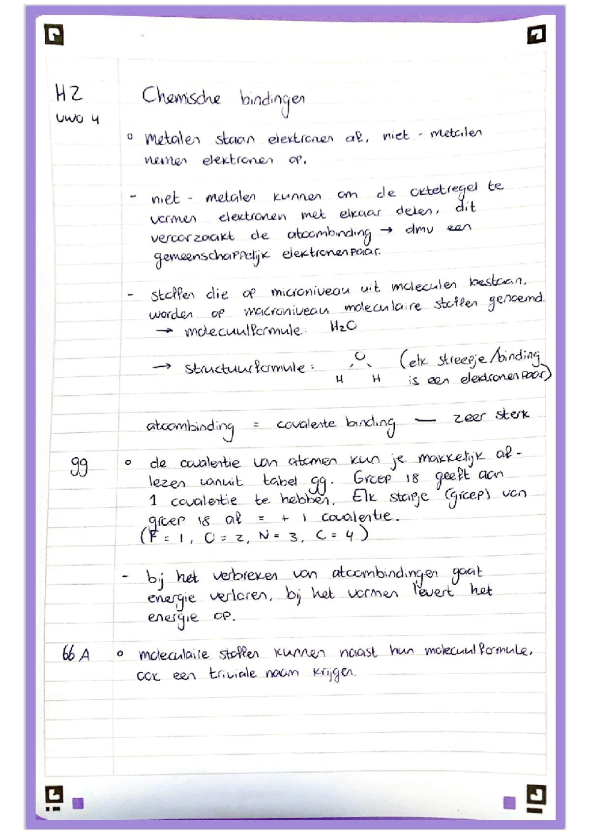 HZ 7 Chemische Bindingen: Atombindingen en Moleculaire Structuren ...