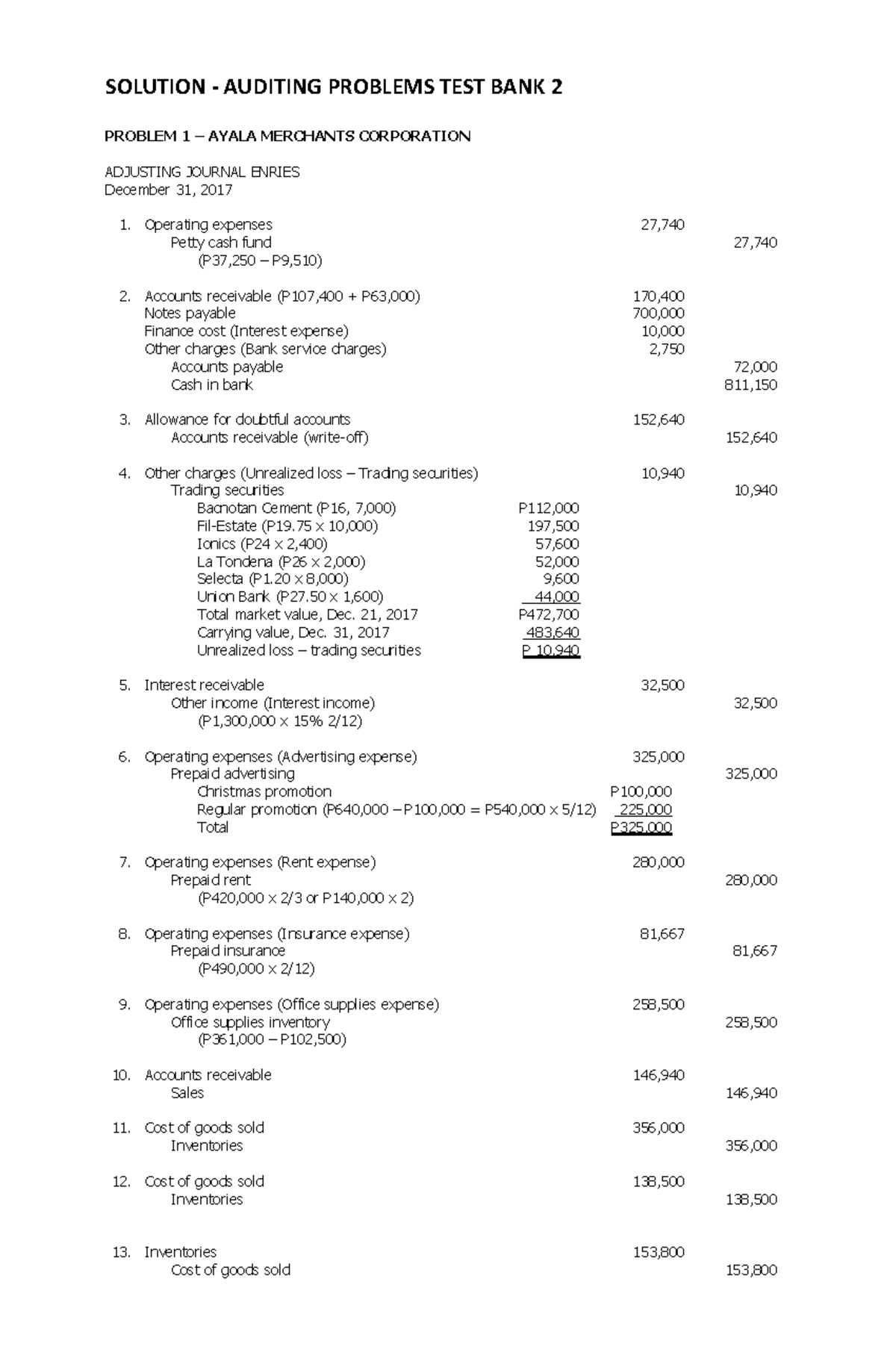 QUIZ 1 ANSWERS - ACCOUNTING 101: ADJUSTING JOURNAL ENTRIES - Studocu