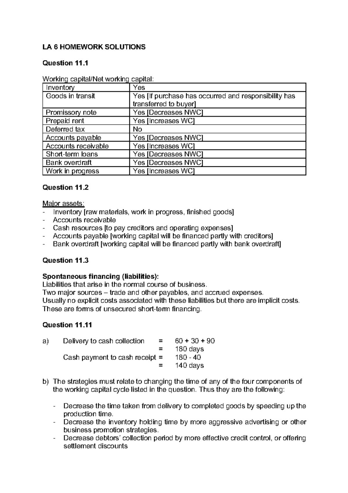 LA 6 - Chapter 11 homework solutions - LA 6 HOMEWORK SOLUTIONS Question ...