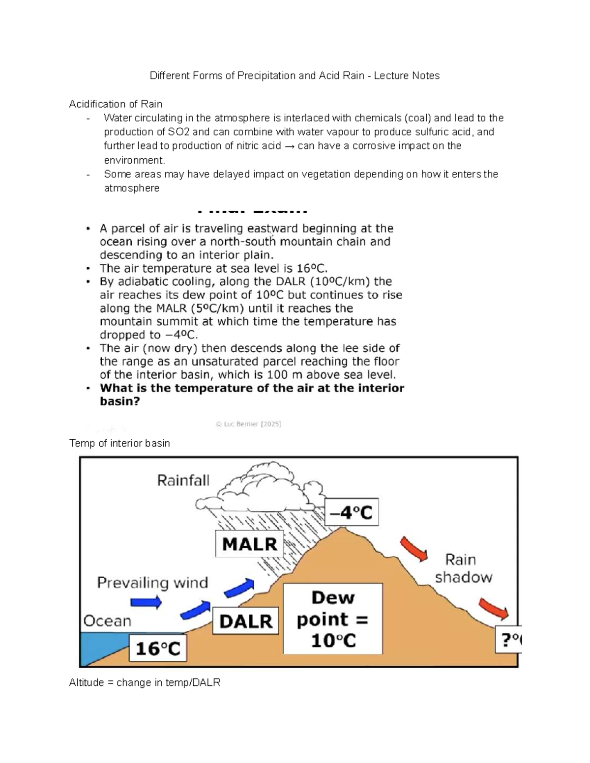 Envirsc - Lecture 13: Precipitation Forms & Acid Rain Effects - Studocu