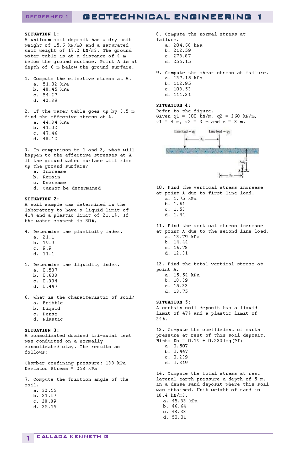 Geotechnical Engineering Final Exam Review - Refresher 1 - Studocu