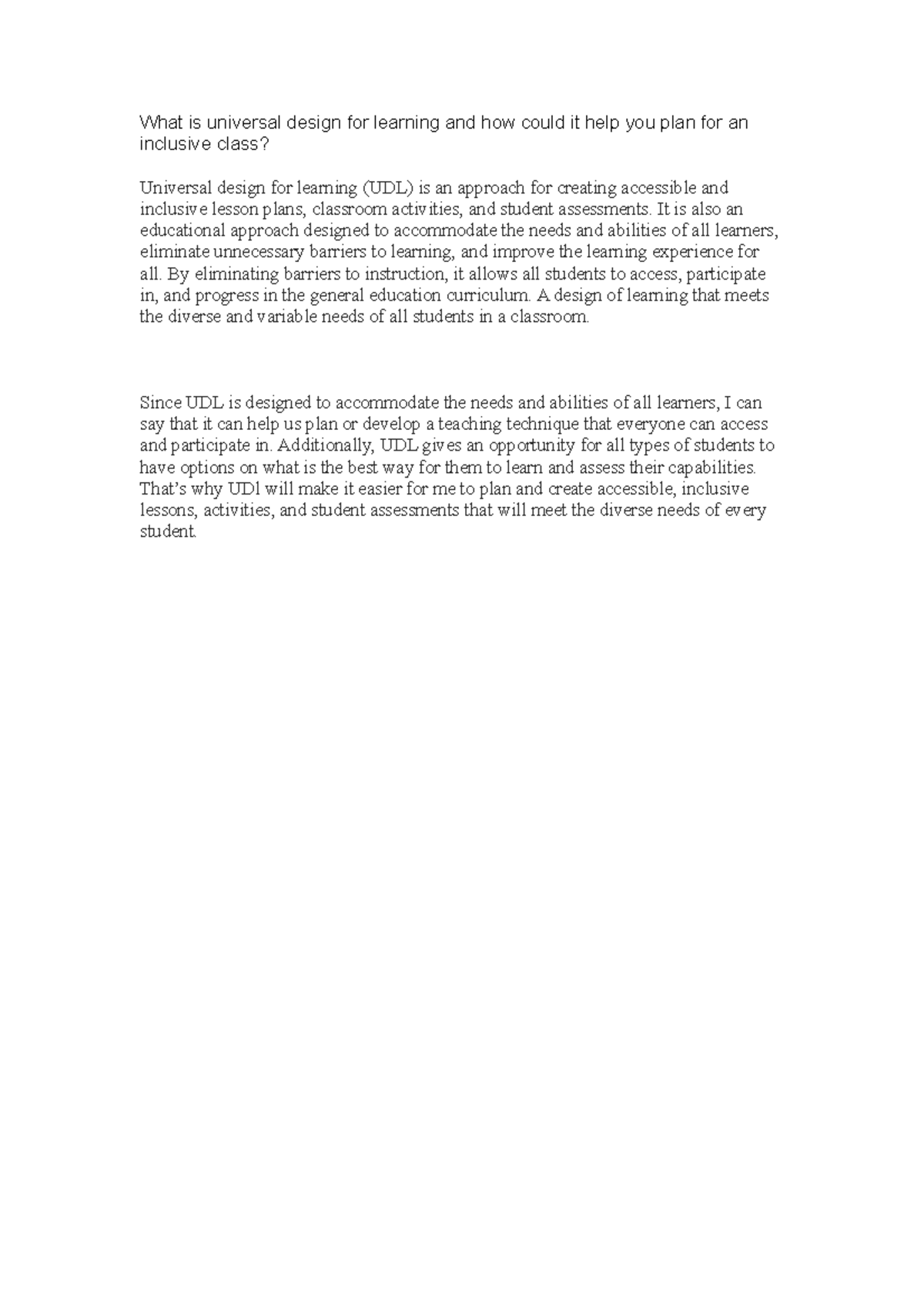 What is universal design for learning and how coul - It is also an ...