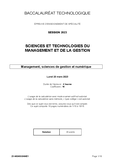 Management - STMG - Terminale - Baccalauréat Technologique - Studocu
