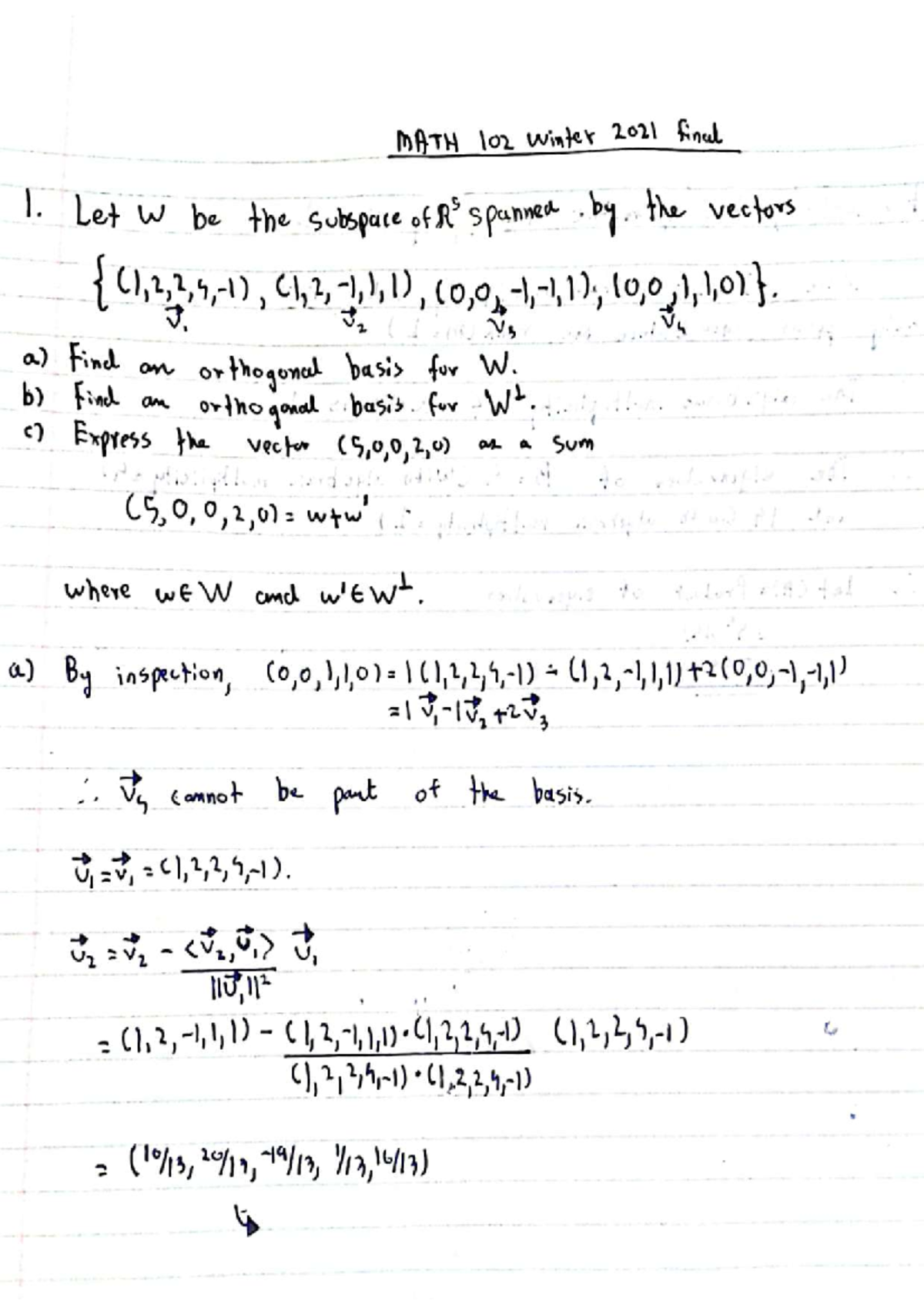 MATH 102 Winter 2021 Final Exam Solutions and Guide - Studocu