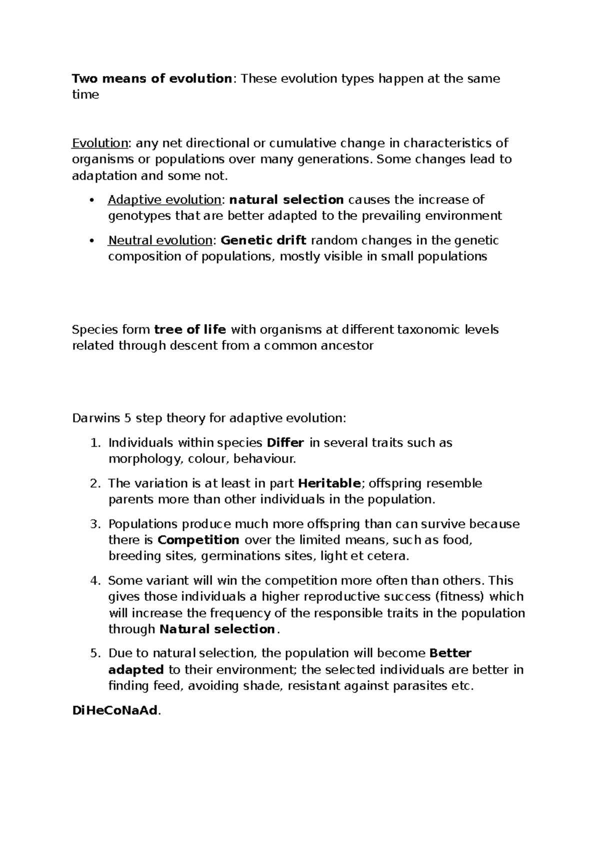 Evolutionary Mechanisms: Adaptive vs. Neutral Evolution (Lecture 1 ...
