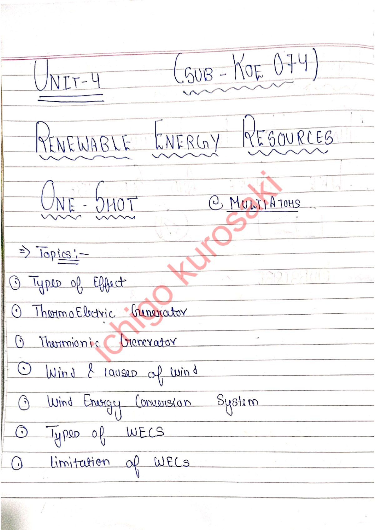 Renewable Energy Resources UNIT 4 - 4 (5013 KOE 074) RENEWABLE ENERGY ...
