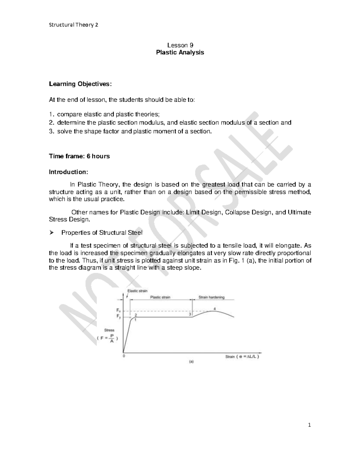 Structural Theory 2 Lesson 9: Plastic Analysis Overview and Exercises - Studocu