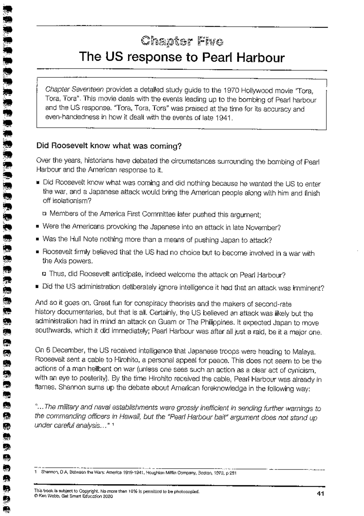 Chapter 5: The US Response to Pearl Harbor - Analyzing Historical ...