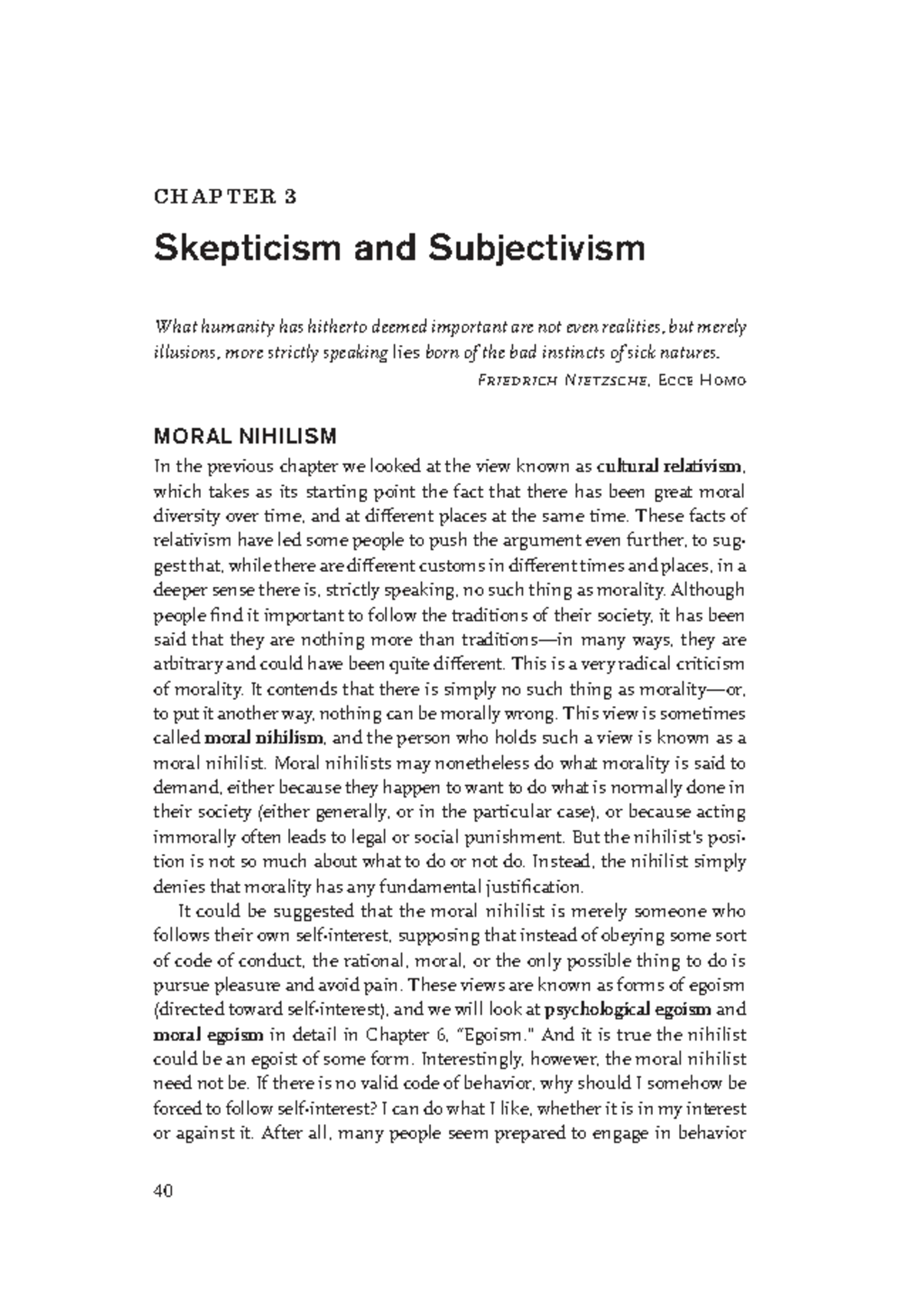 CH 3: Skepticism and Subjectivism in Moral Philosophy (Wolff, 2018 ...