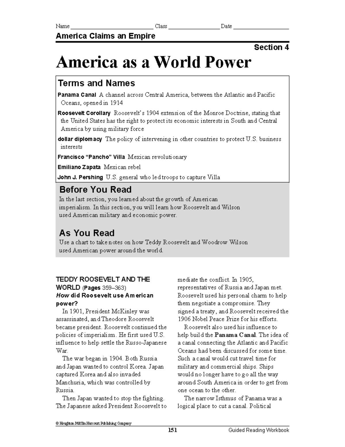 Chapter 10 Section 4 Notes: America Claims an Empire (History) - Studocu