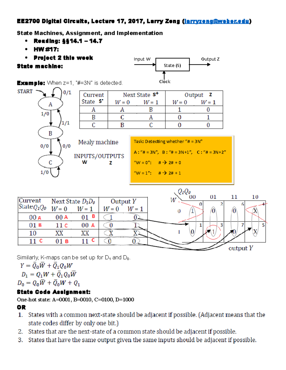 EE2700Lect17 2017 (State Machine) - EE2700 Digital Circuits, Lecture 17 ...