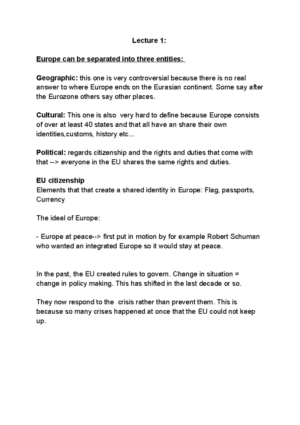 EPP Lecture 1: Understanding Europe's Geographic, Cultural, and ...