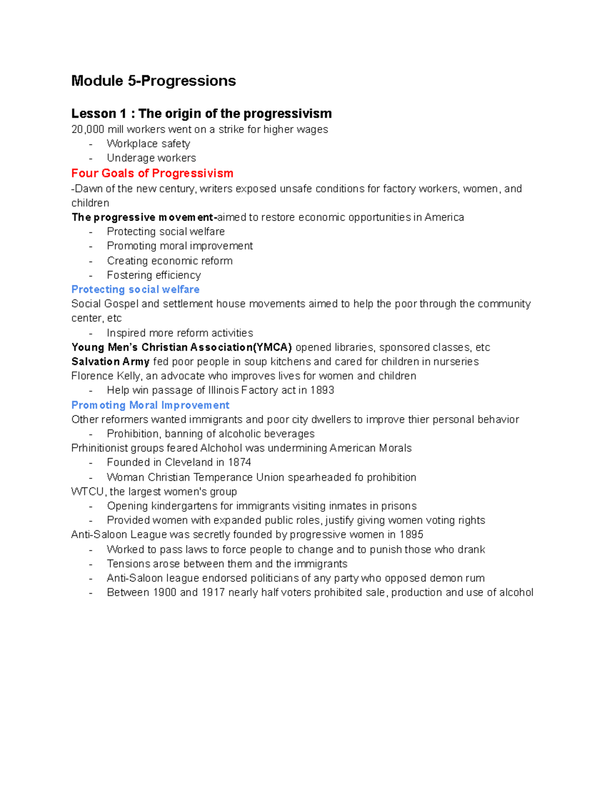 Social Notes 1 - American History: Progressivism and Reform Principles ...