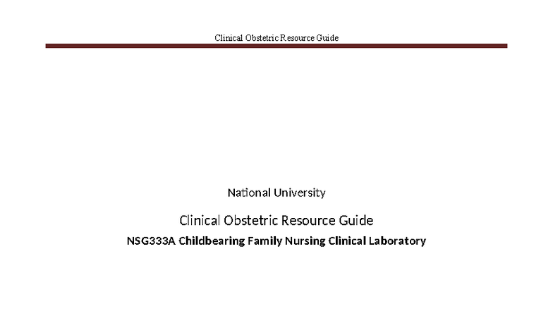 Clinical OB Resource Guide: Fetal Heart Rate Monitoring & Labor ...
