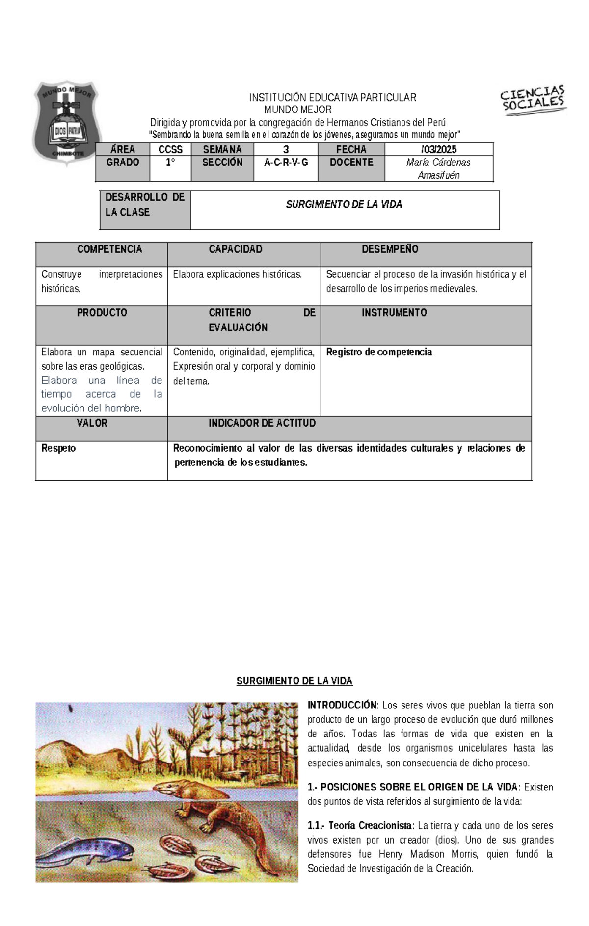 MOD-2-CCSS: Evolución de la Vida y Eras Geológicas en la Clase - Studocu