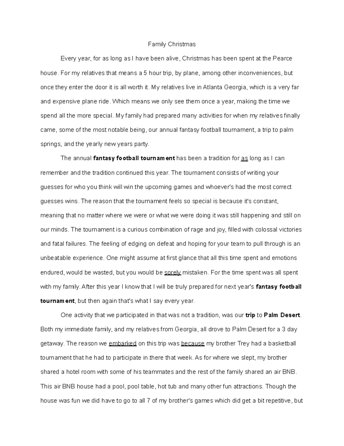 Family Christmas Essay: Traditions and Memories - Studocu