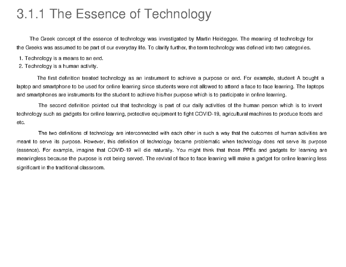 GEC 007-3.1.1 The Essence of Technology - Science, Technology And ...
