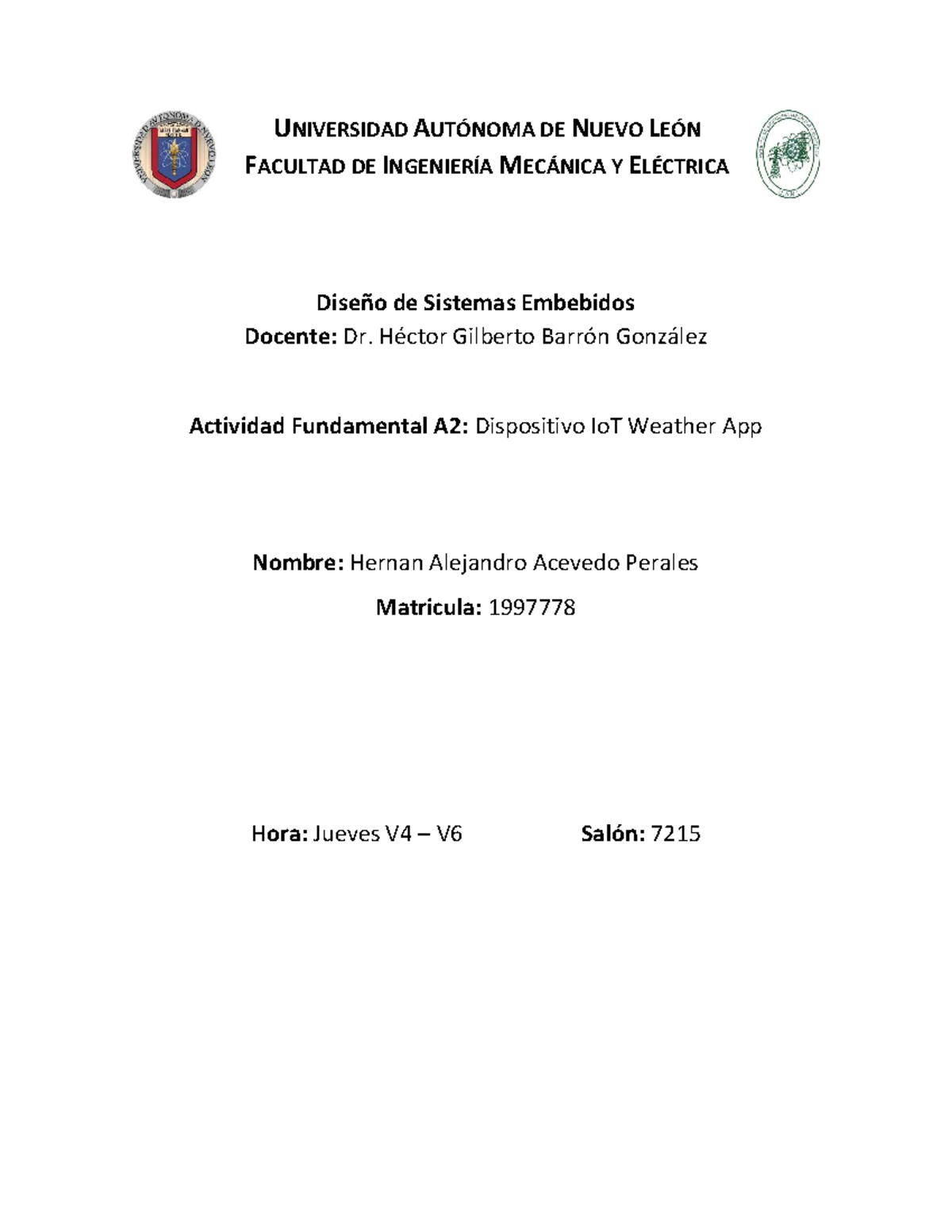 Actividad Fundamental A2: IoT Weather App - UANL IEME - Studocu