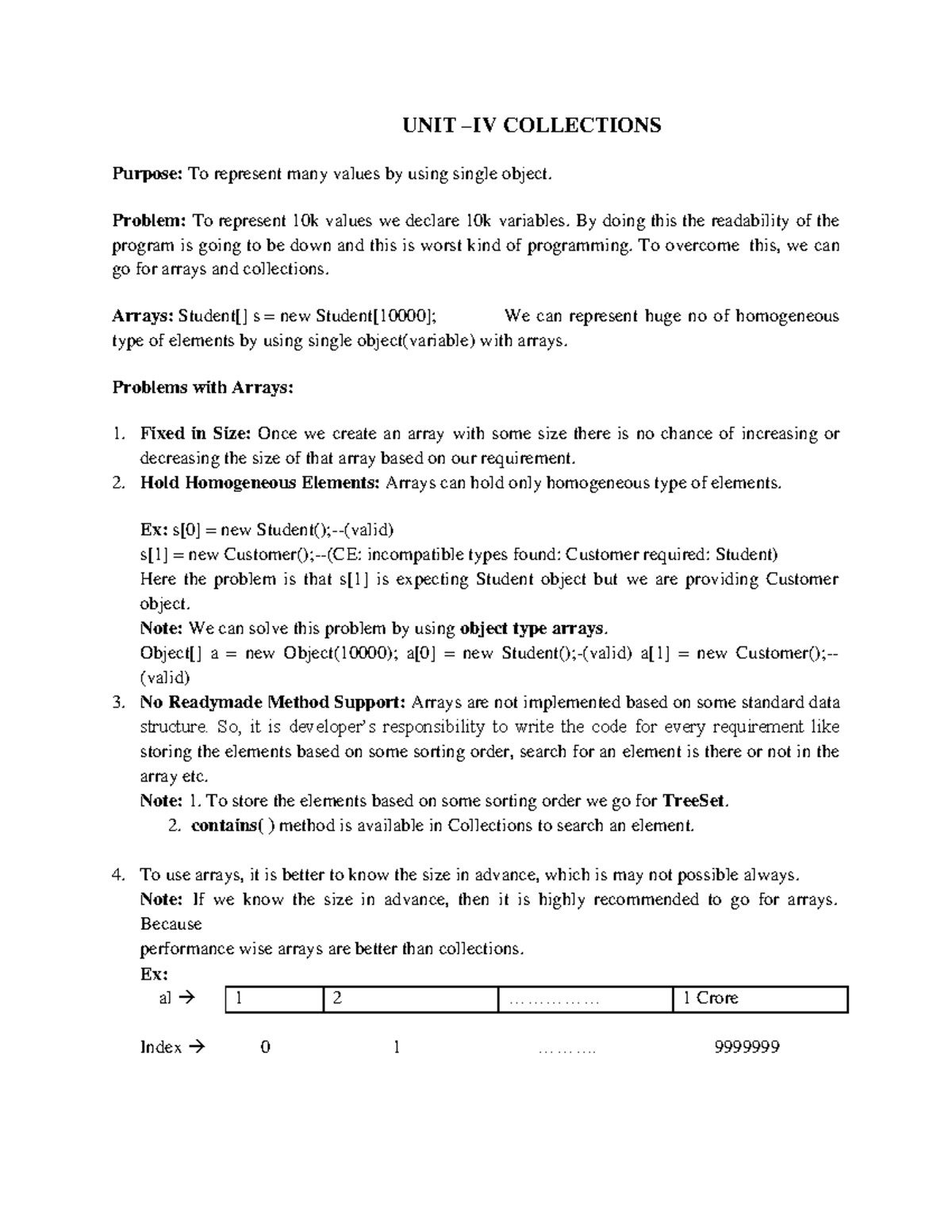 UNIT 4: Understanding Java Collections and Arrays - AKTU JAVA - Studocu