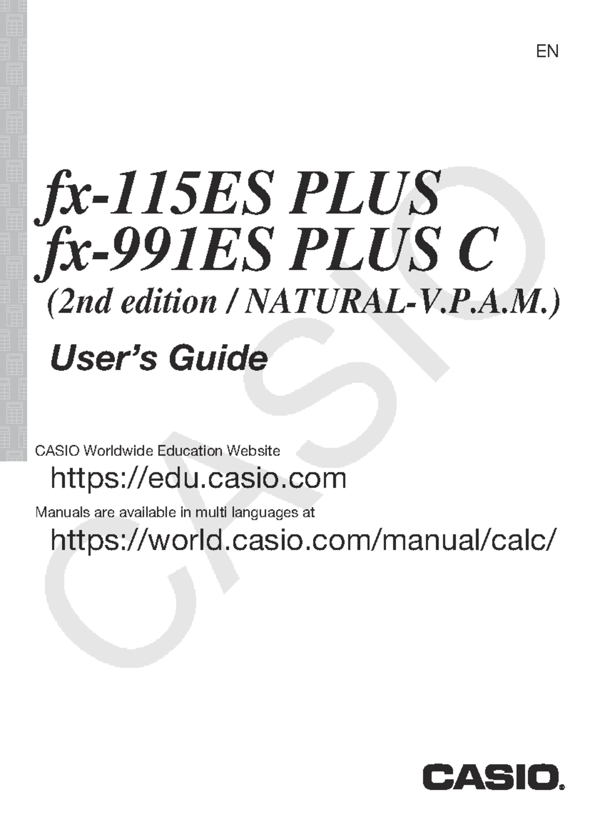 EN PLUS PLUS C: Comprehensive Guide for CASIO Calculator Users - Studocu