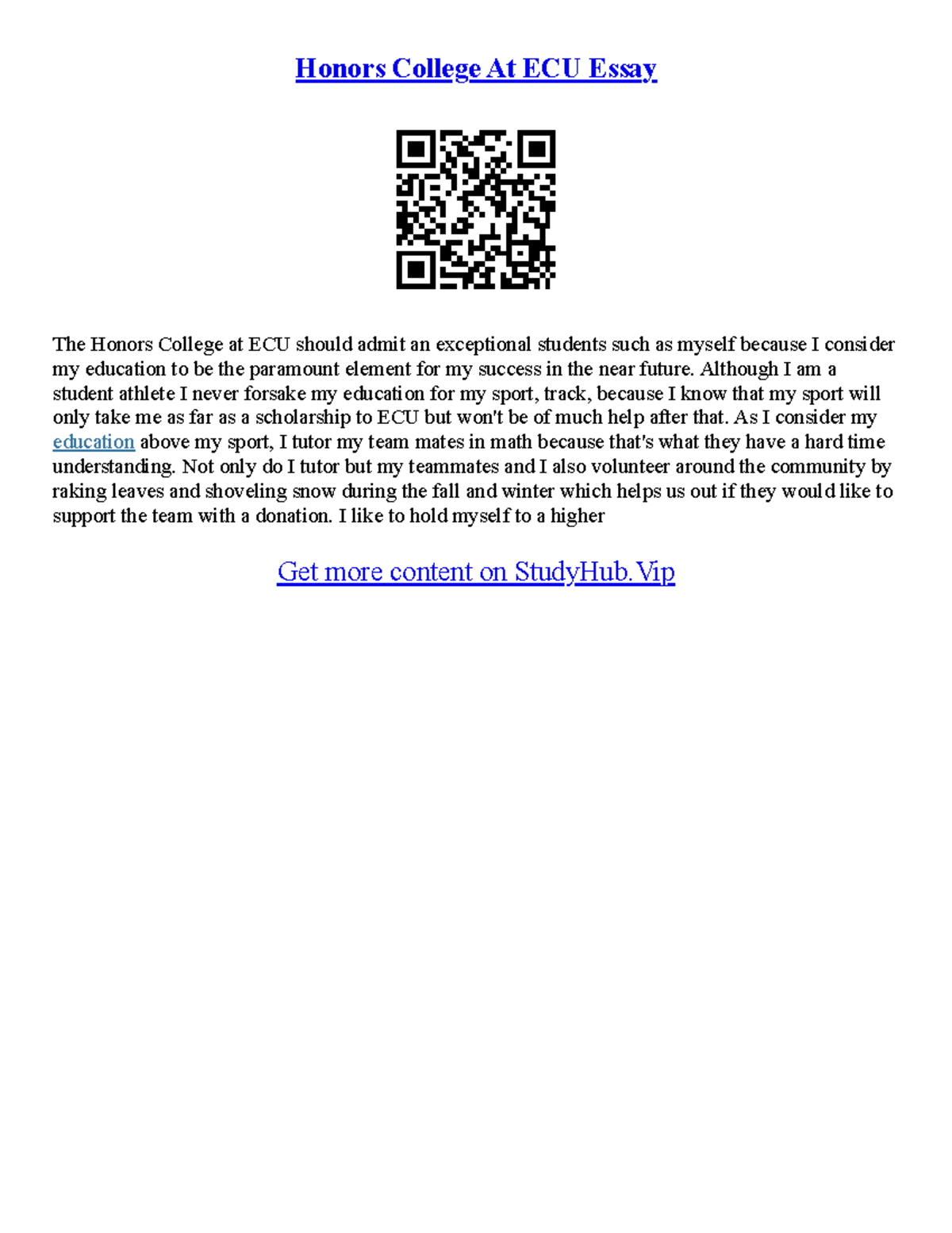 Macaulay Honors College Essay: Reflections on My Academic Journey - Studocu