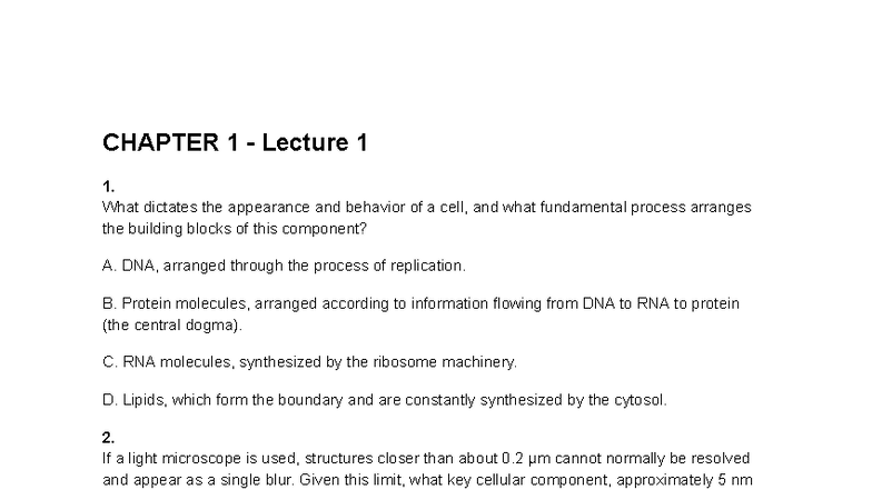 BMSC220 Midterm Review: Cell Structure and Function Insights - Studocu