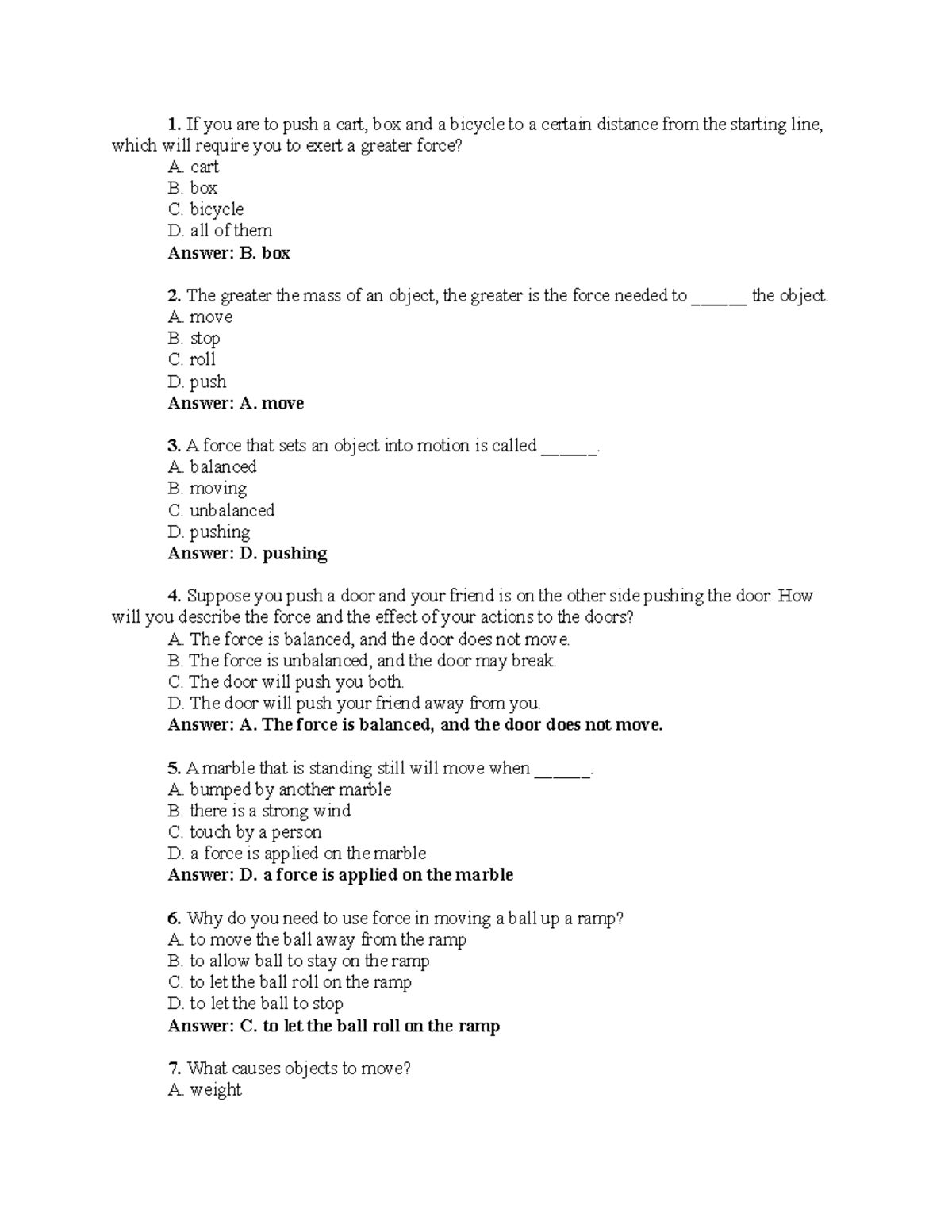 3RD Q - Physics Exam Review: Forces, Motion, and Energy Concepts - Studocu