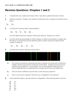 Chemistry- Unit 1 - Grade: 11 - Victorian Certificate of Education ...