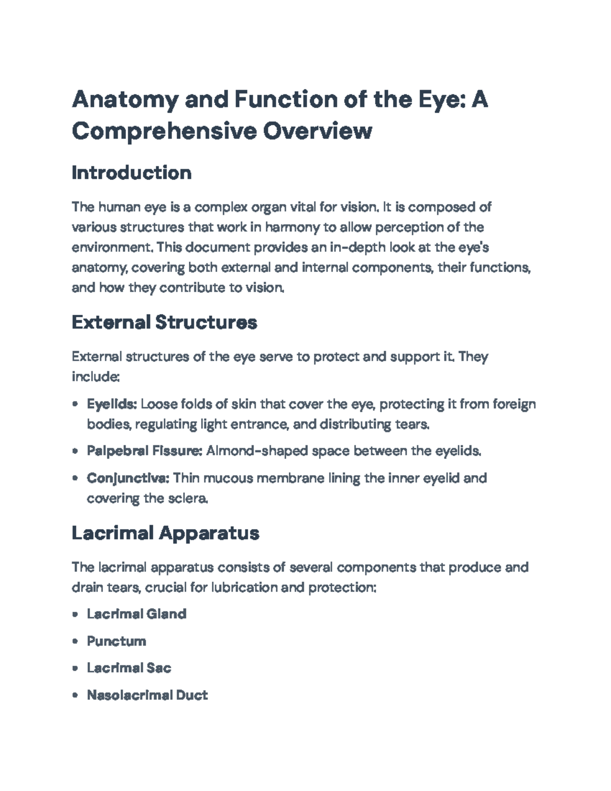 Anatomy and Function of the Eye: Comprehensive Overview and Changes ...