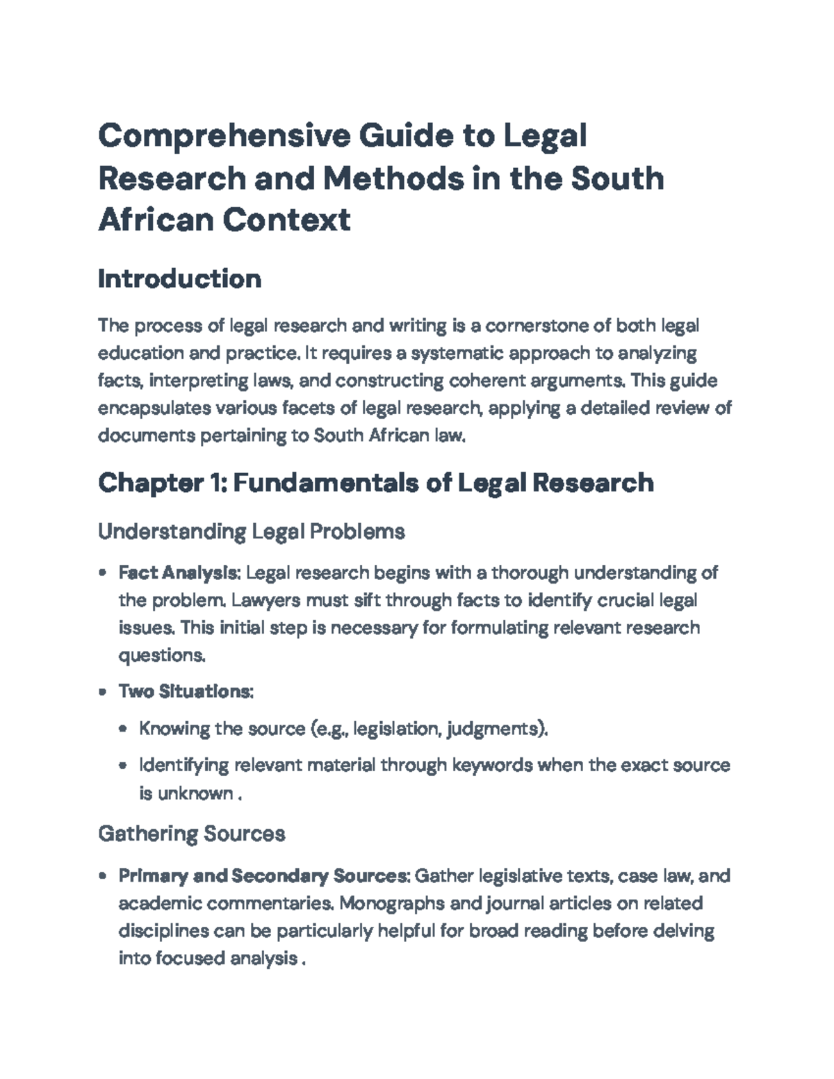 Comprehensive Guide to Legal Research Methods in SA Legal System ...