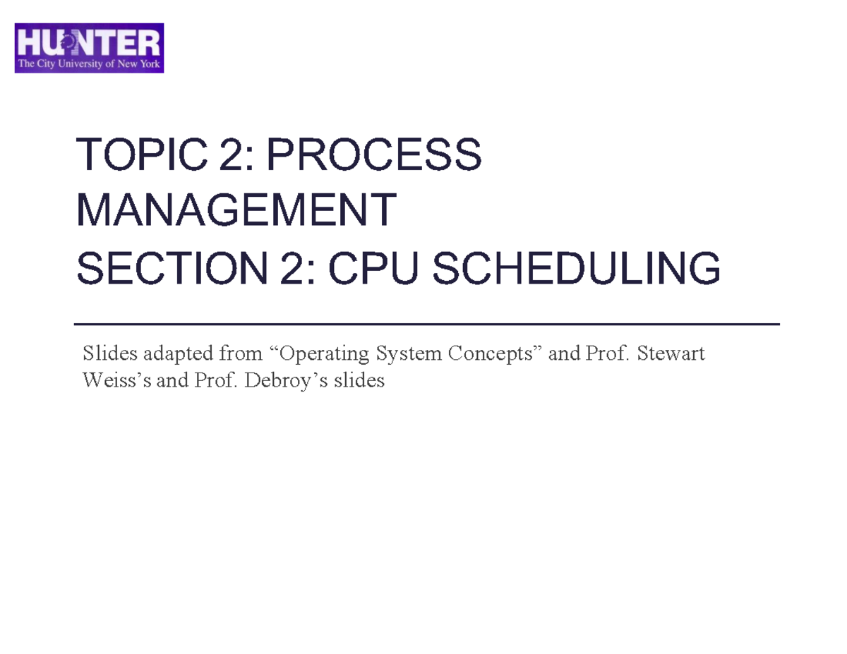 CSCI 34000: Analysis of CPU Scheduling Algorithms and FCFS - Studocu