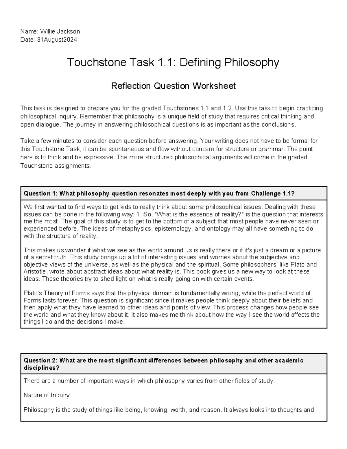 Ancient Greek Philosophers PHIL-101 Touchstone Task 1 Worksheet - Studocu