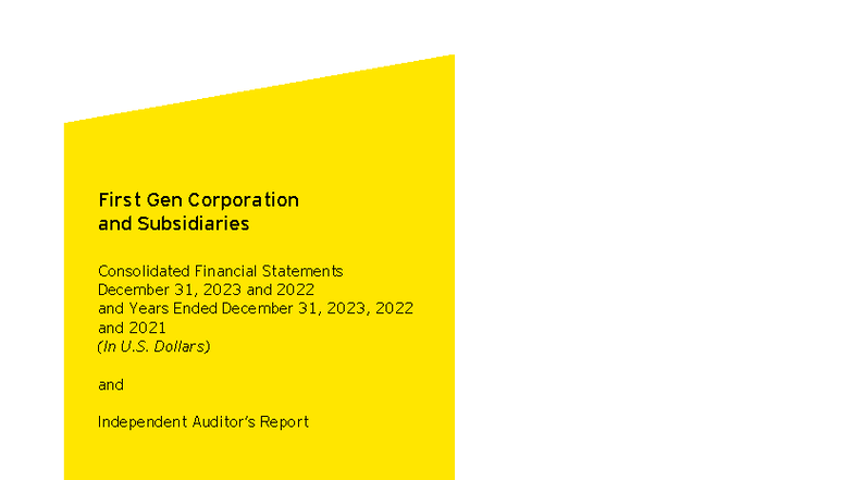 First Gen Corporation Consolidated Financial Statements 2023 - Studocu