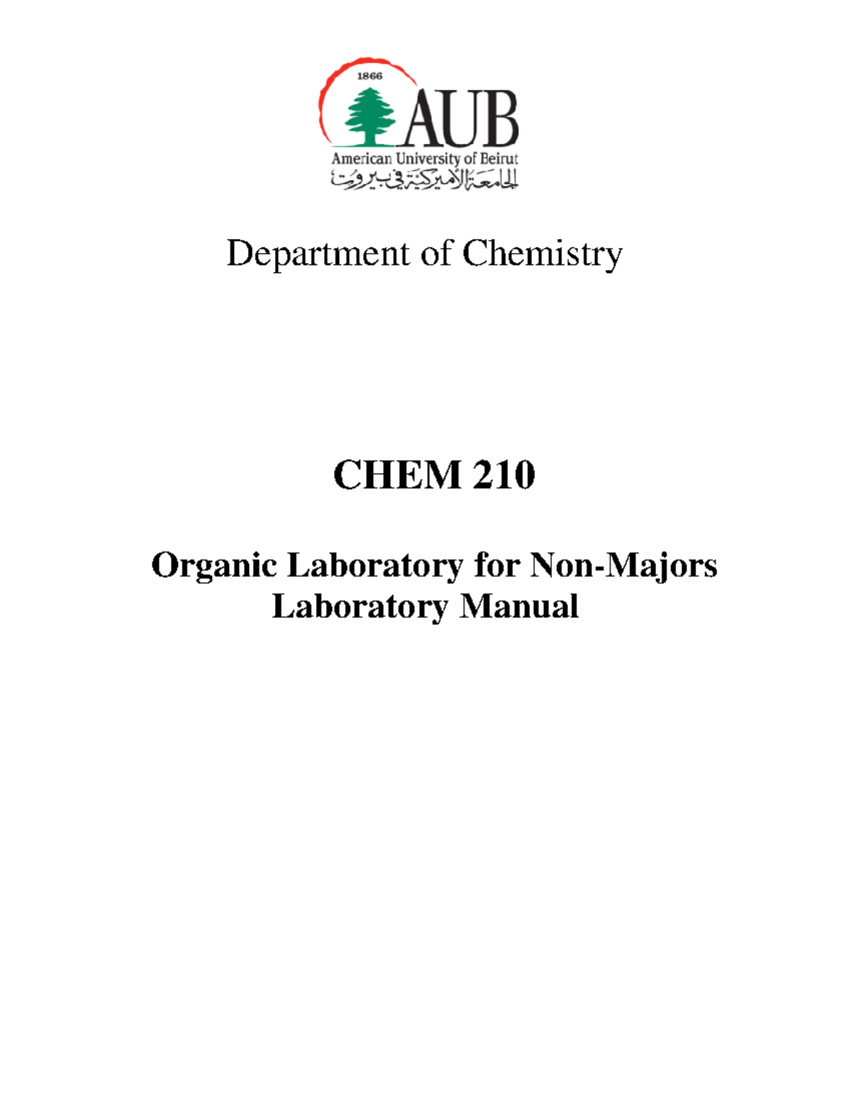 Chem 210 Organic Lab Manual: Safe Practices & Melting Point Experiments ...