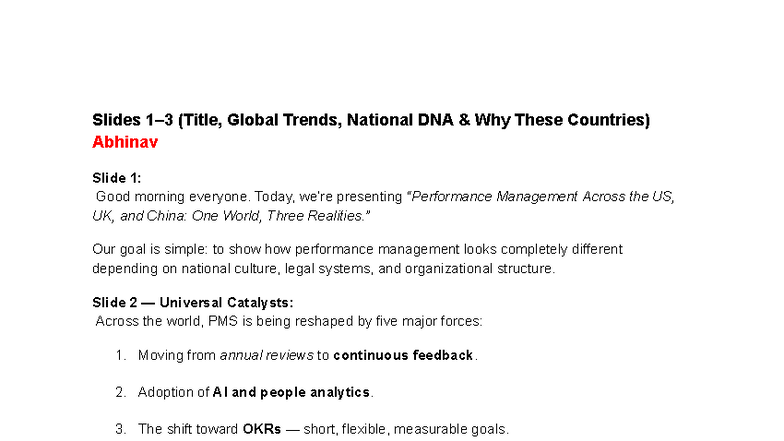 PMS Overview: Global Trends in Performance Management (MGT 101) - Studocu